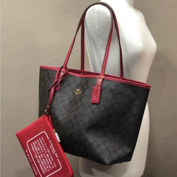 Coach | Bags | Nwt Coach Reversible City Tote In Signature Canvas With Removable Pouch | Poshmark